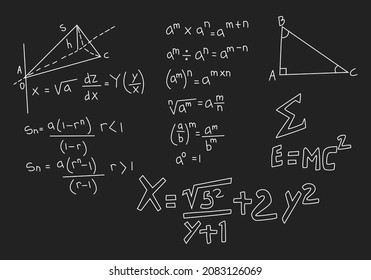 Realistic Math Chalkboard Background Illustration Stock Vector (Royalty ...