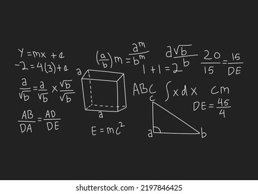 Realistic Math Chalkboard Background Illustration Stock Vector (Royalty ...