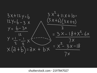 Realistic Math Chalkboard Background Illustration Stock Vector (Royalty ...