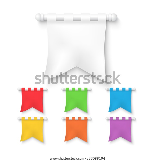 Realistic Medieval Style Banners Template Shadows Stock Vector (Royalty ...