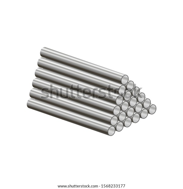 Realistic Metal Pipes Folded Into Pyramid3d Stock Vector (Royalty Free ...