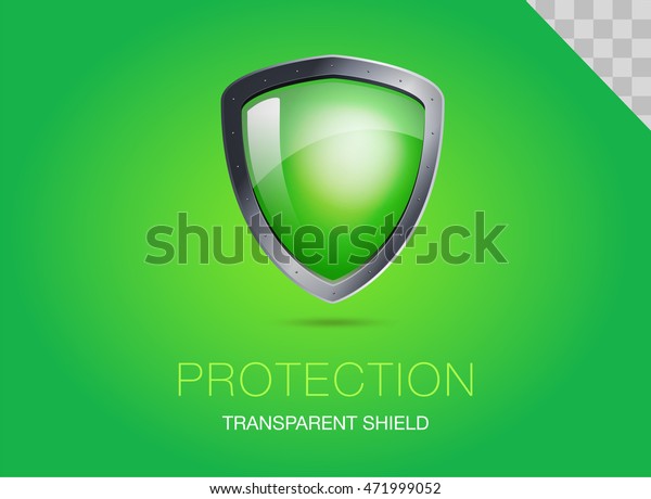 Realistic Metal Shield Transparent Armored Glass Stock Vector (Royalty ...