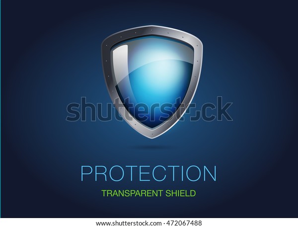 Realistic Metal Shield Transparent Armored Glass Stock Vector (Royalty ...