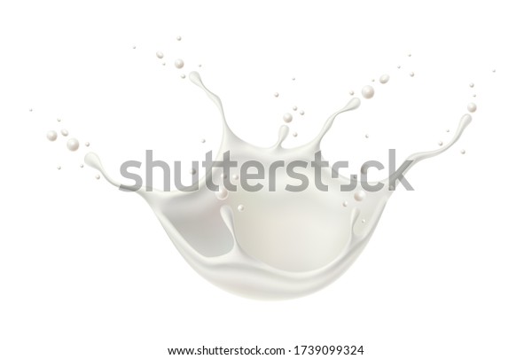 Realistic Milk Explosion On Isolated Background Stock Vector (Royalty ...