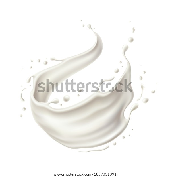 Realistic Milk Explosion On Isolated Background Stock Vector (Royalty ...