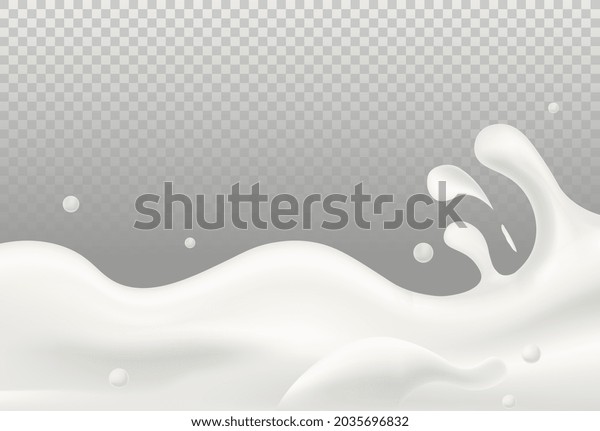 Realistic Milk Waves Liquid Flows Leave Stock Vector (Royalty Free ...