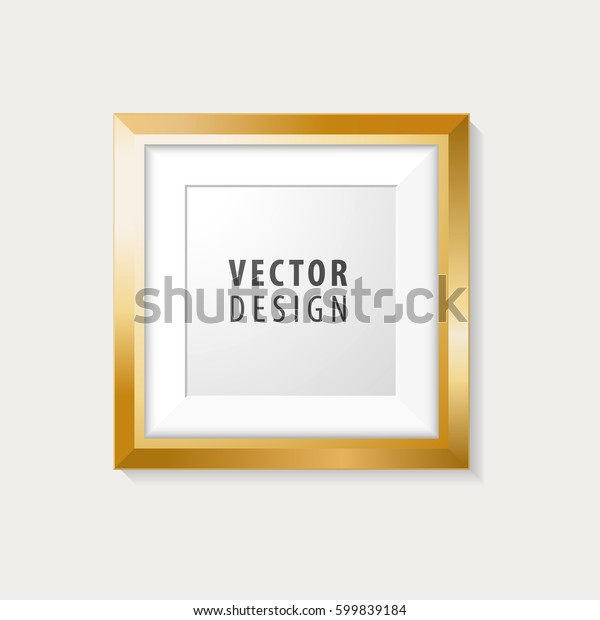 Realistic Minimal Isolated Golden Frame Presentations Stock Vector ...