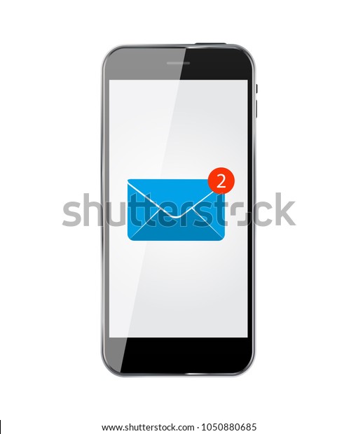 Realistic Mobile Phone Email Icon Vector Stock Vector (Royalty Free ...