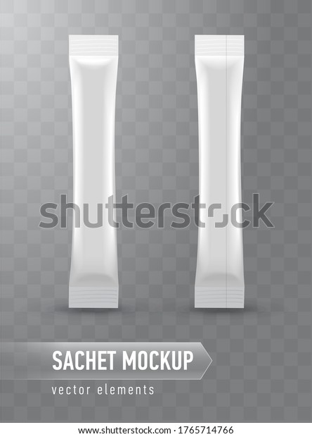 Realistic Mock Stick Sachets Front Back Stock Vector (Royalty Free ...