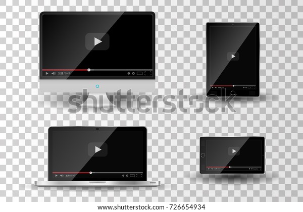 Realistic Modern Digital Devices Isolated On Stock Vector (Royalty Free ...