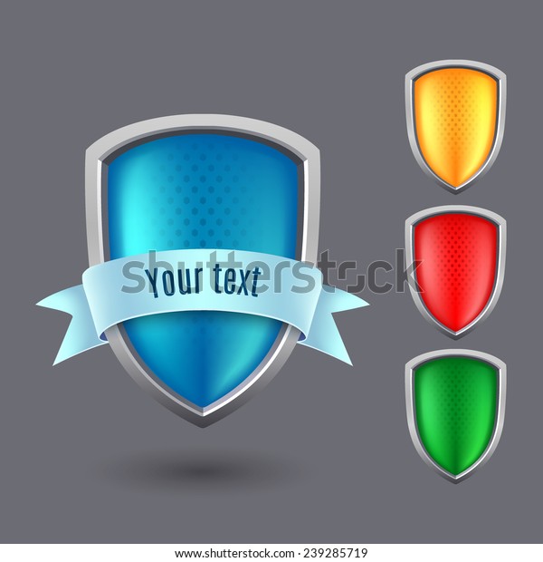 Realistic Modern Shield Icon On Gray Stock Vector (Royalty Free) 239285719