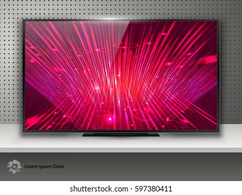 Realistic Modern Tv Technology Screen Lcd Stock Vector (Royalty Free ...