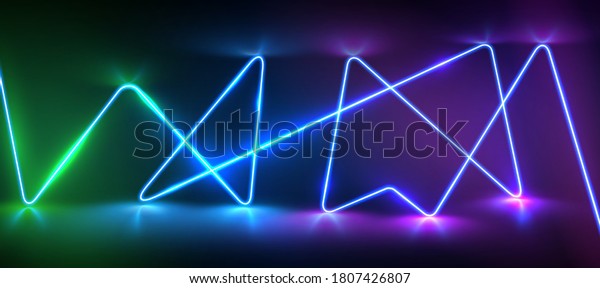 Realistic Neon Laser Line Reflections Glow Stock Vector (Royalty Free ...