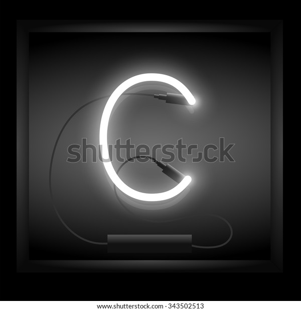 Realistic Neon Letter C Vector Illustration Stock Vector (Royalty Free ...