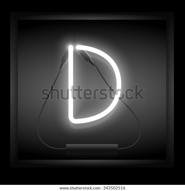 Realistic Neon Letter D Vector Illustration Stock Vector (Royalty Free ...