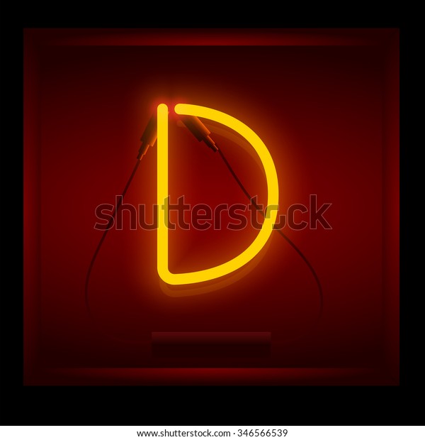 Realistic Neon Letter D Vector Illustration Stock Vector (Royalty Free ...