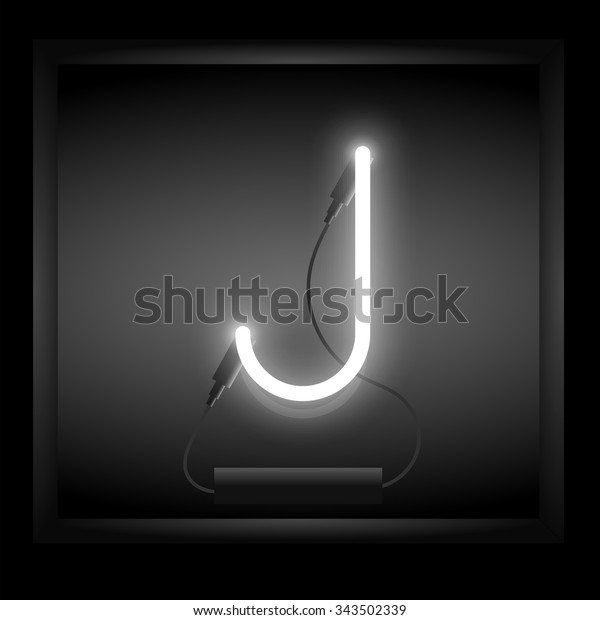 Realistic Neon Letter J Vector Illustration Stock Vector (Royalty Free ...