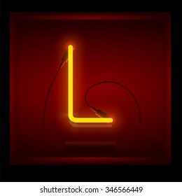 Realistic Neon Letter L Vector Illustration Stock Vector (Royalty Free ...