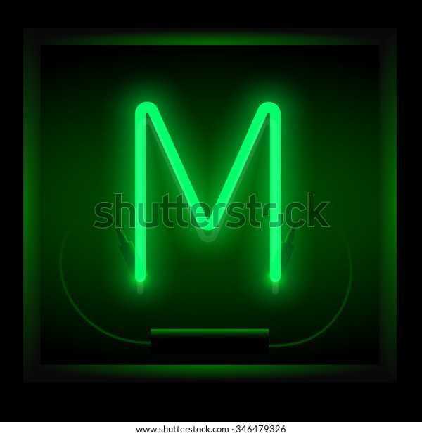 Realistic Neon Letter M Vector Illustration Stock Vector (Royalty Free ...