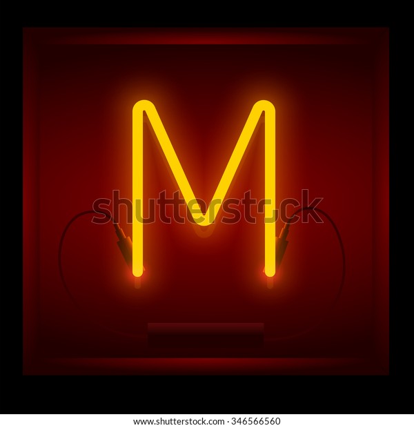 Realistic Neon Letter M Vector Illustration Stock Vector (Royalty Free ...