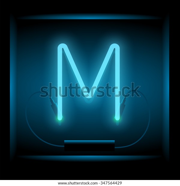 Realistic Neon Letter M Vector Illustration Stock Vector (Royalty Free ...