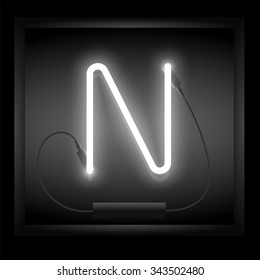 Realistic Neon Letter N Vector Illustration Stock Vector (Royalty Free ...