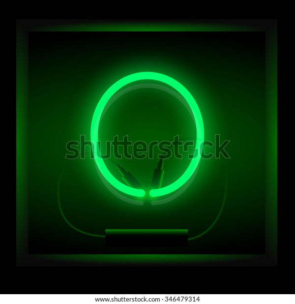 Realistic Neon Letter O Vector Illustration: เวกเตอร์สต็อก (ปลอดค่า ...