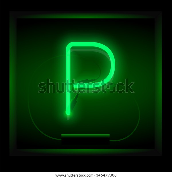 Realistic Neon Letter P Vector Illustration Stock Vector (Royalty Free ...