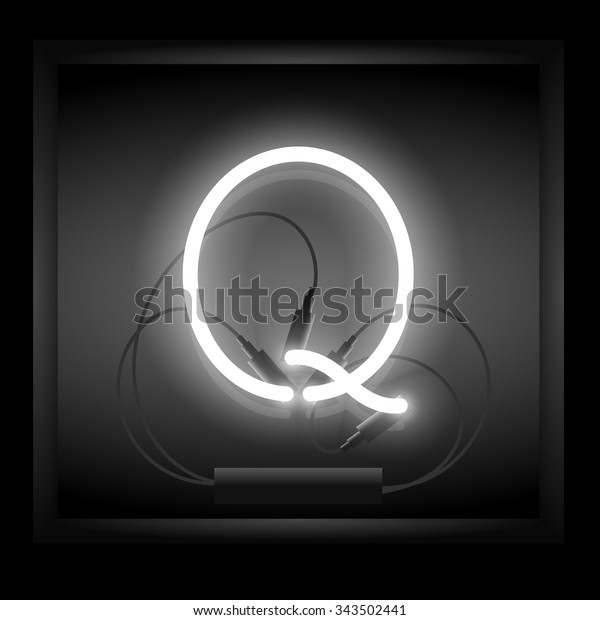 Realistic Neon Letter Q Vector Illustration Stock Vector (Royalty Free ...