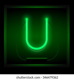 Realistic Neon Letter U Vector Illustration Stock Vector (Royalty Free ...