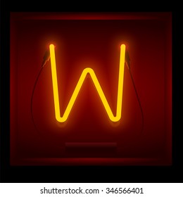 Realistic Neon Letter W Vector Illustration Stock Vector (Royalty Free ...