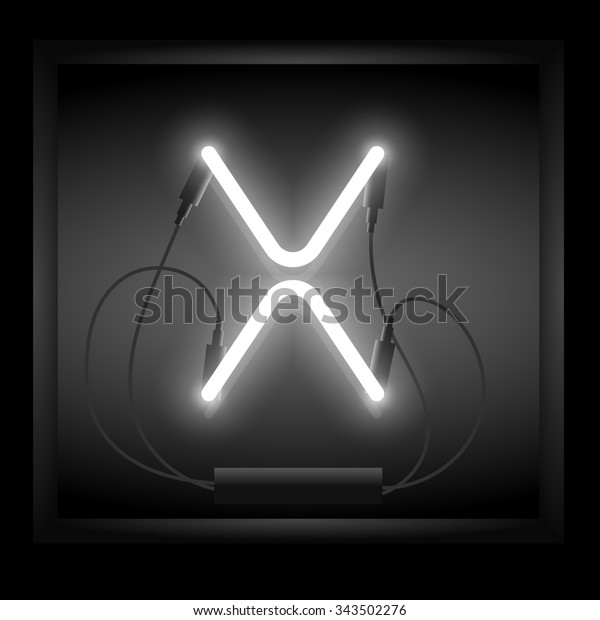 Realistic Neon Letter X Vector Illustration Stock Vector (Royalty Free ...