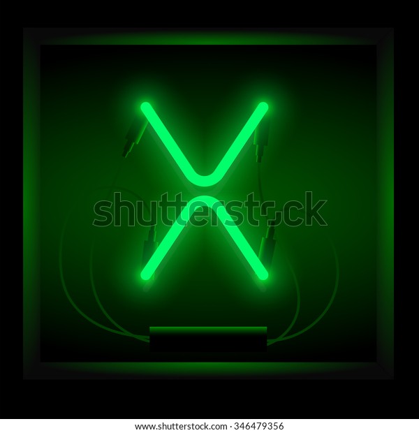 Realistic Neon Letter X Vector Illustration Stock Vector (Royalty Free ...