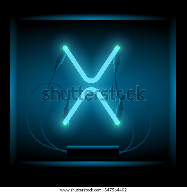Realistic Neon Letter X Vector Illustration Stock Vector (Royalty Free ...