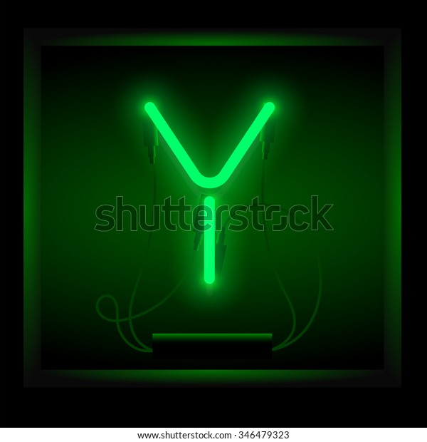 Realistic Neon Letter Y Vector Illustration 스톡 벡터(로열티 프리) 346479323 ...