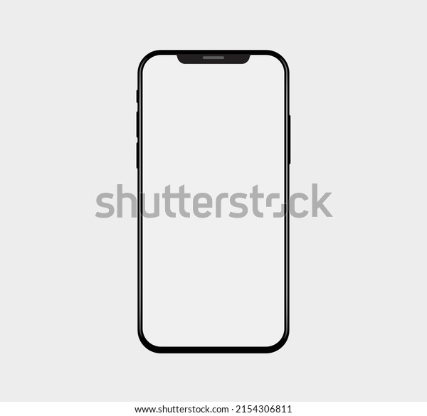 Notch Realista Moderno Smartphone Bezels Slim: vector de stock (libre ...