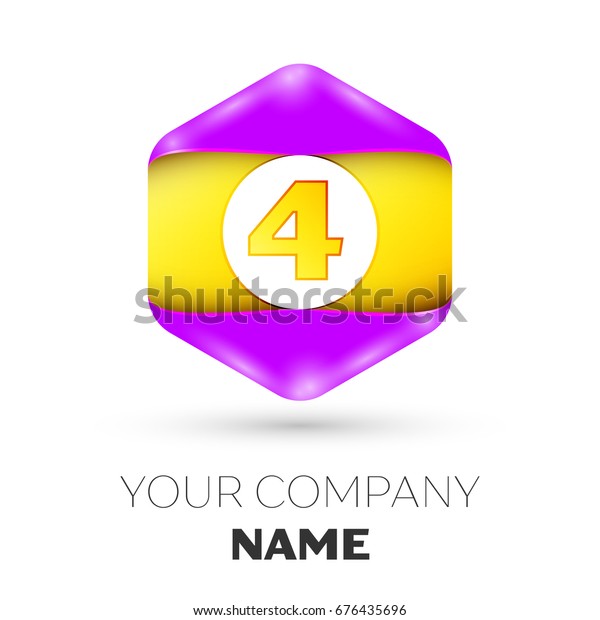 Realistic Number Four Vector Logo Symbol Stock Vector (Royalty Free ...