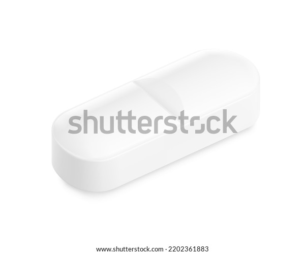 Realistic Oblong Convex Tablet Mockup Break Stock Vector (Royalty Free ...