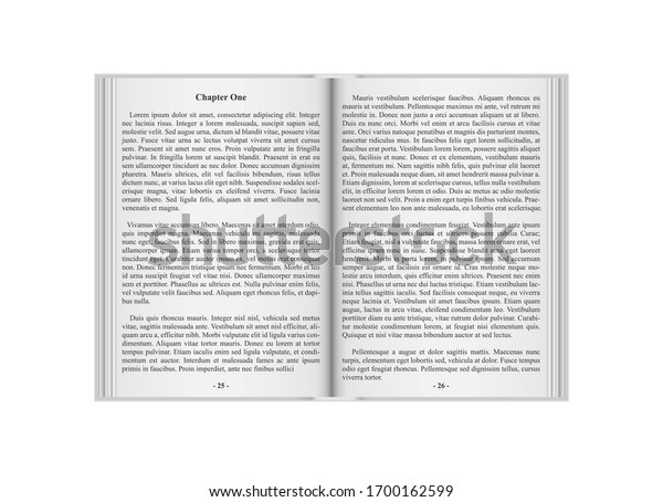 Realistic open book. Vector illustration on white background