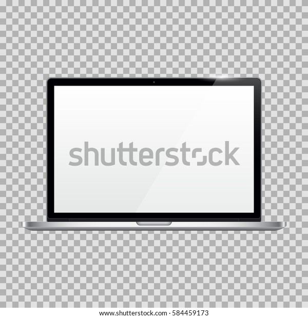 Realistic Open Laptop Notebook White Blank Stock Vector (Royalty Free ...