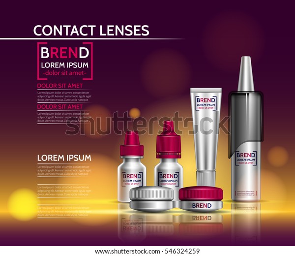 Realistic Packaging Contact Lenses Design Set Stock Vector (Royalty ...