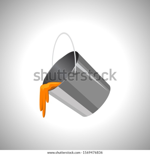 Realistic Paint Bucket On White Background Stock Vector (Royalty Free ...