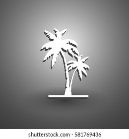 Realistic Palm Tree Silhouette Stock Vector (Royalty Free) 581769436 ...