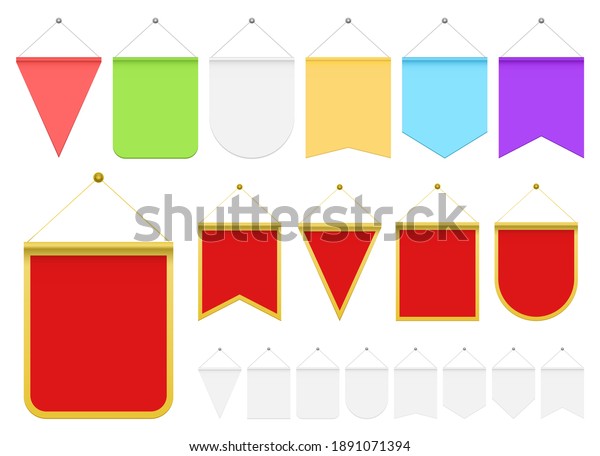 Realistic Pennant Vector Design Illustration Isolated Stock Vector ...