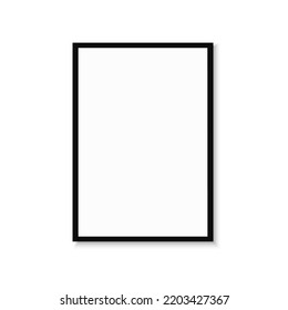 Realistic Photo Frame Black Border Shadow Stock Vector (Royalty Free ...