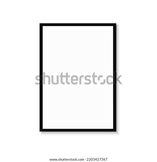 Realistic Photo Frame Black Border Shadow Stock Vector (Royalty Free ...