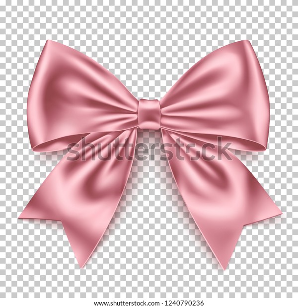 Realistic Pink Bow Isolated On Transparent Stock Vector (Royalty Free ...