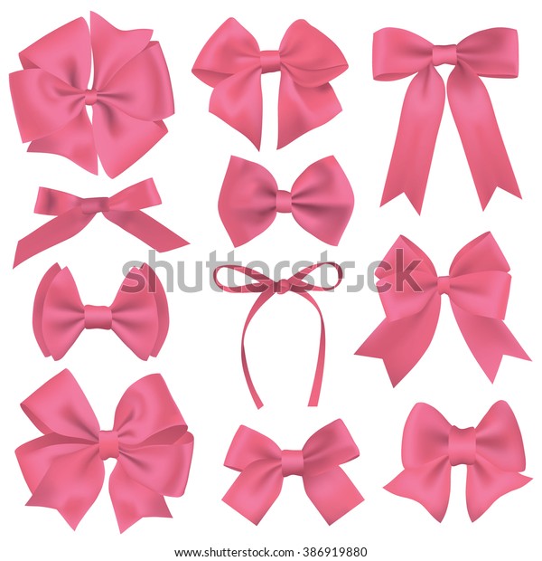 Realistic pink gift ribbon