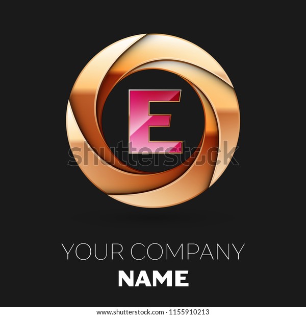 Realistic Pink Letter E Logo Symbol Stock Vector (Royalty Free ...