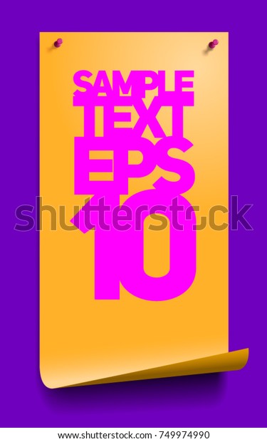 Realistic Poster On Wall On Pins Stock Vector (Royalty Free) 749974990 ...